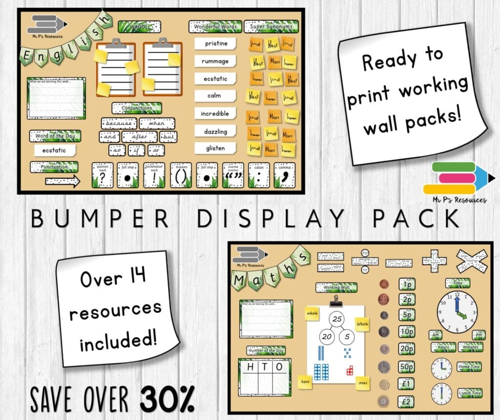 Maths & English Display Pack (save 30%) - Tropical | Mr P's Resources