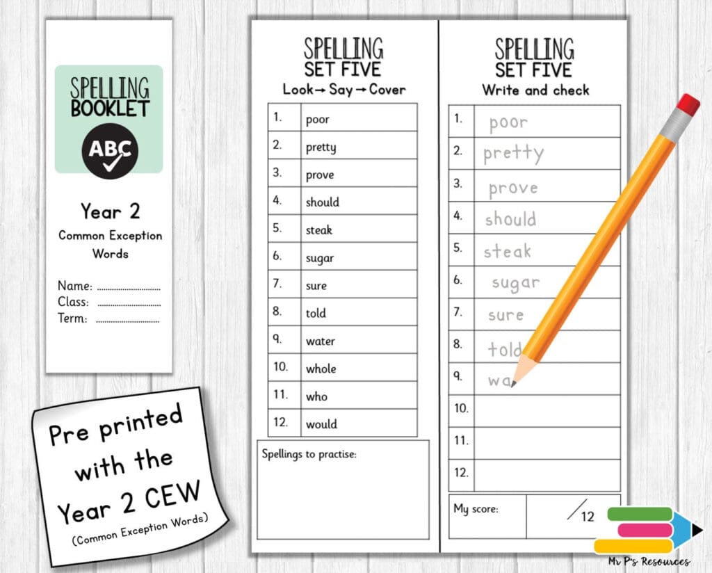 Year 2 Spelling Booklet | Mr P's Resources
