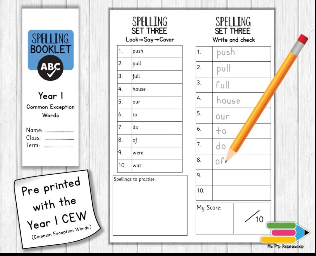 Year 1 Spelling Booklet | Mr P's Resources