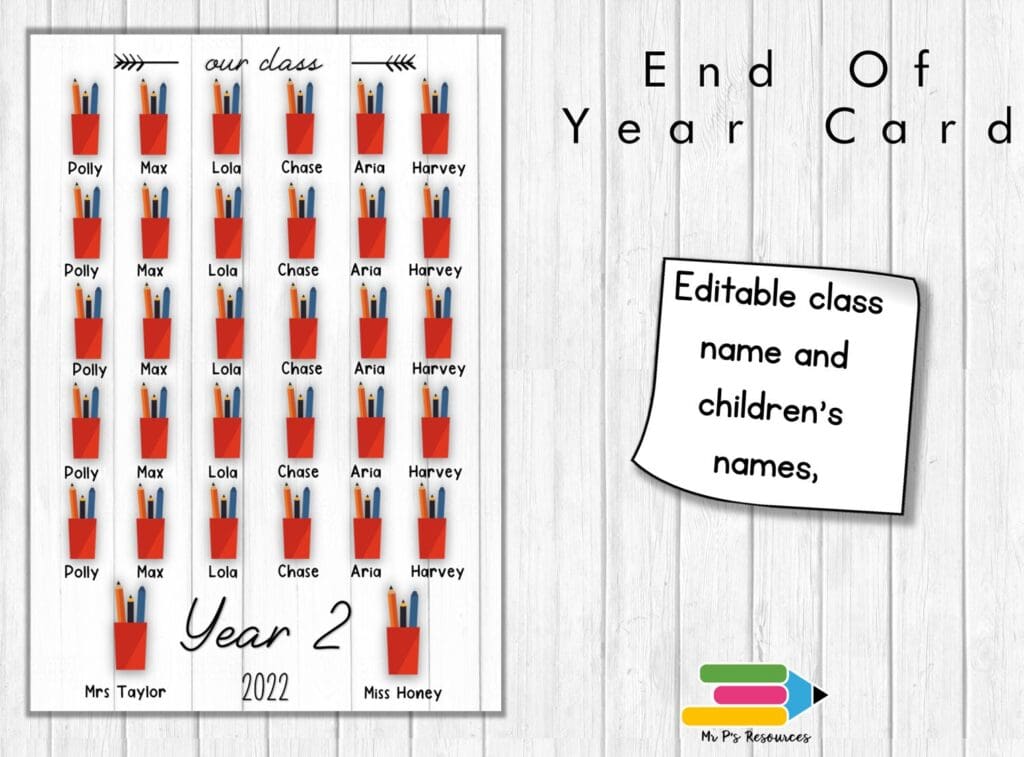Editable Class Card 2024 (5 designs included) | Mr P's Resources