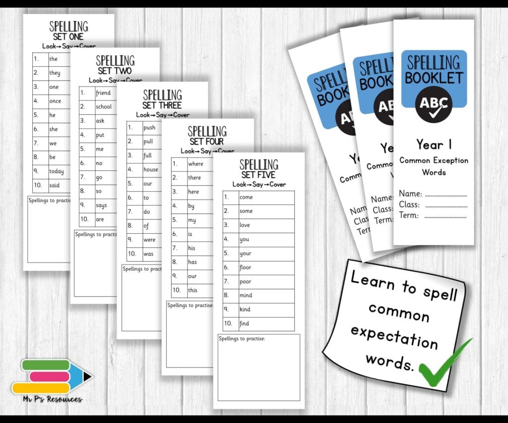 Year 1 Spelling Booklet | Mr P's Resources