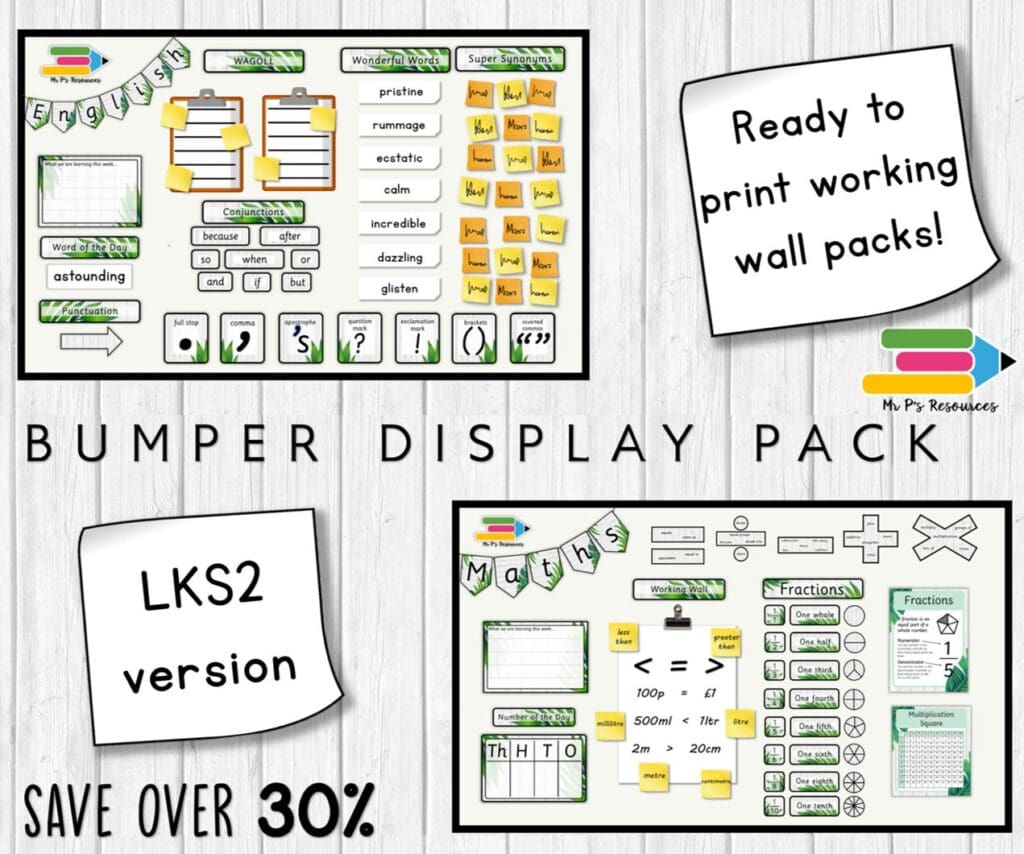 Year 3/4 Maths & English Display Pack (save 30%) - LKS2 Display Pack ...