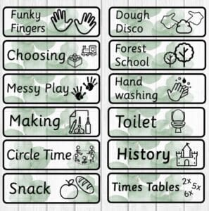 Visual Timetable - Botanical | Mr P's Resources