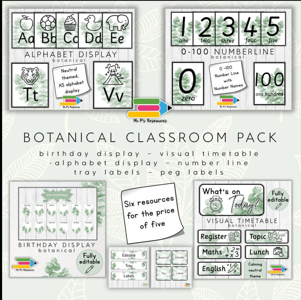 Botanical Classroom Pack (SAVE 20%) | Mr P's Resources