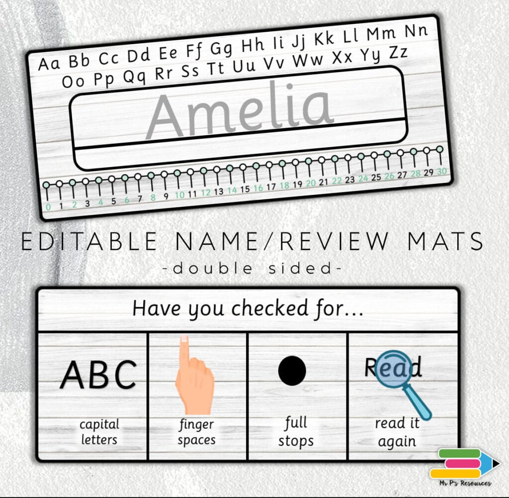 Editable Name Mats (double sided) | Mr P's Resources