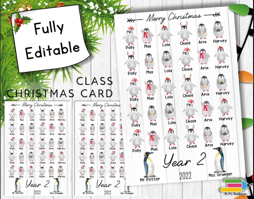 Personalised Class Christmas Card | Mr P's Resources