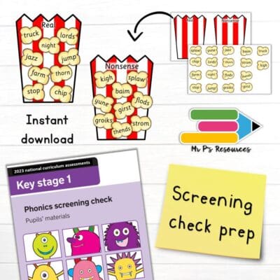 Phonics Word Sorting Game (Screening Check Prep) - Popcorn | Mr P's ...