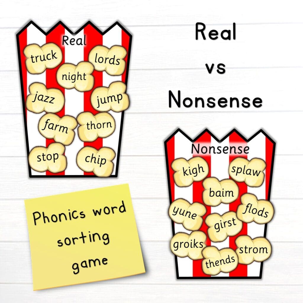 Phonics Word Sorting Game (Screening Check Prep) - Popcorn | Mr P's ...
