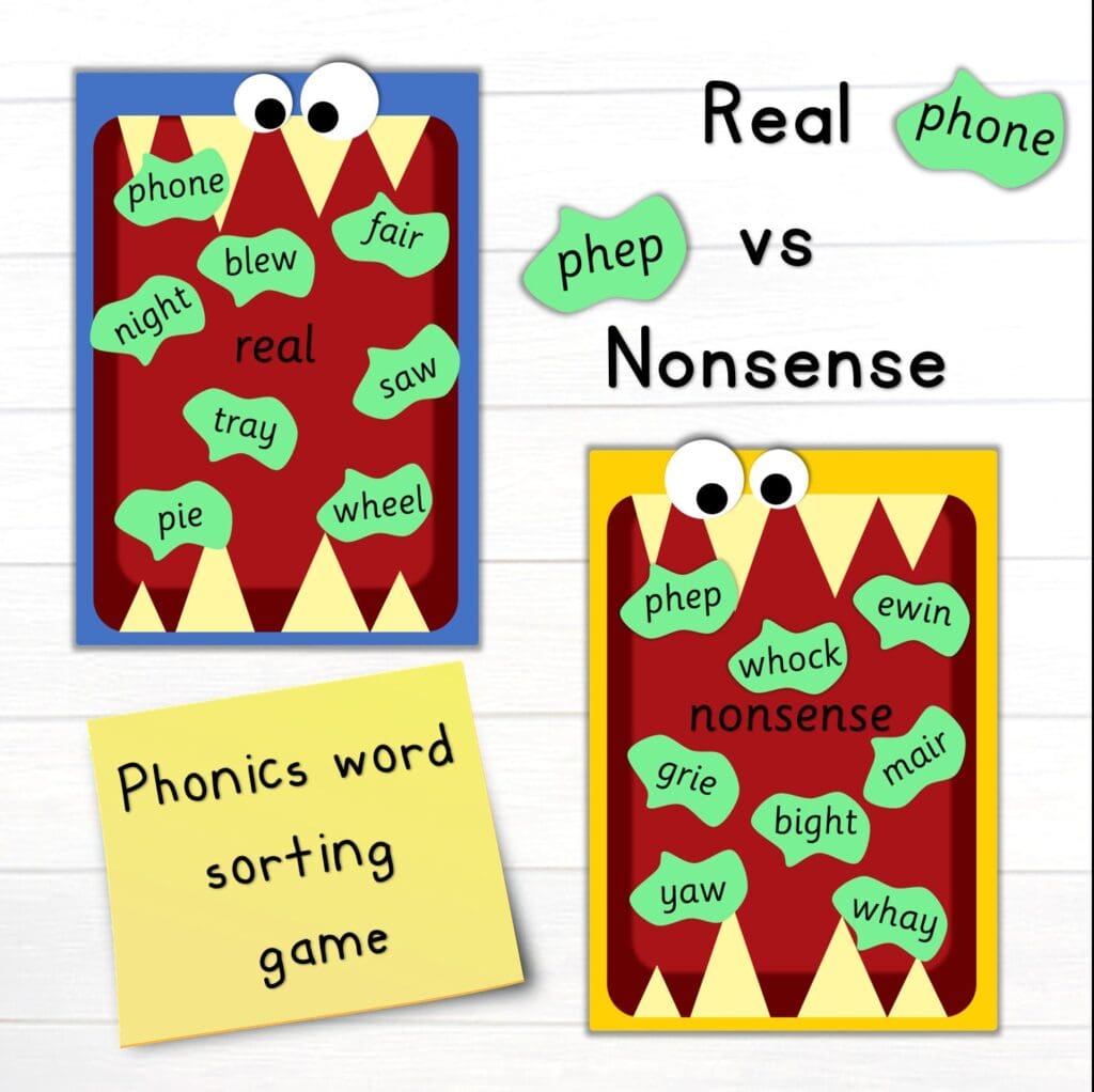Phonics Word Sorting Game (Screening Check Prep) - Monster | Mr P's ...