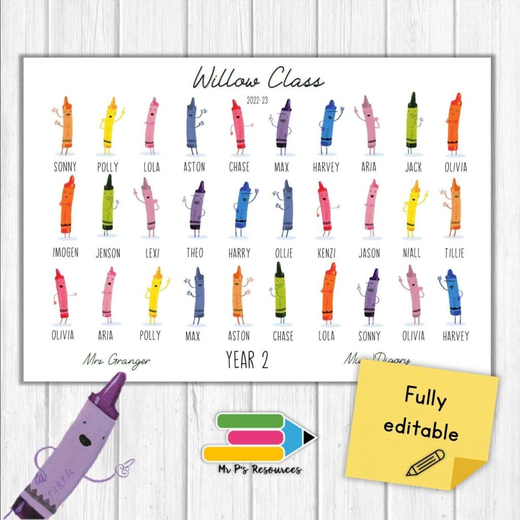 Crayon Print and Bookmark Bundle | Mr P's Resources