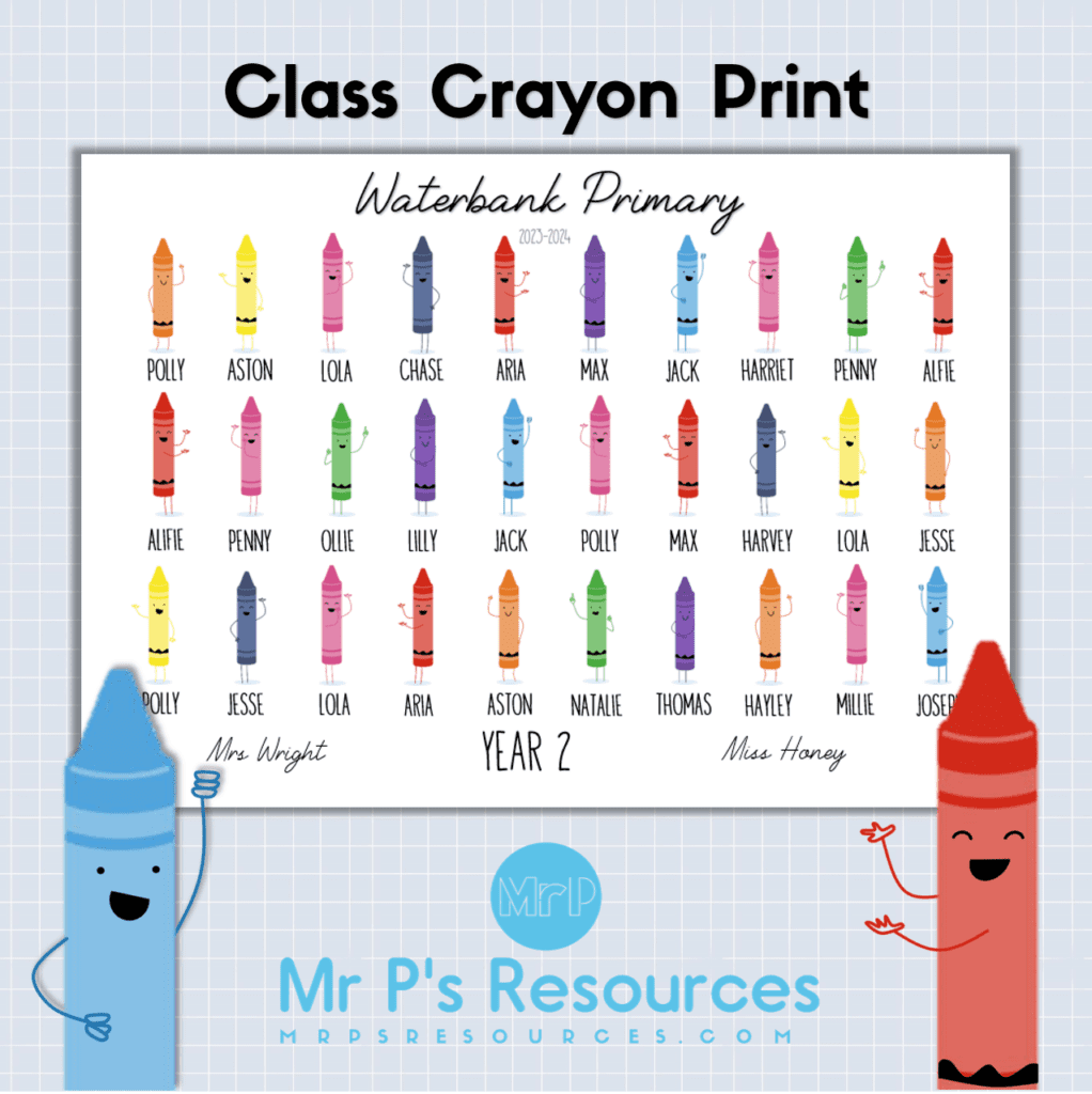 Editable Crayon Print | Mr P's Resources
