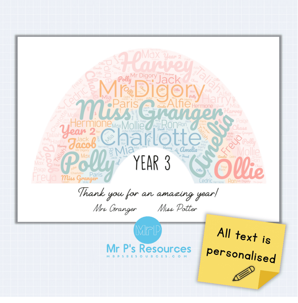 Personalised Rainbow Print | Mr P's Resources
