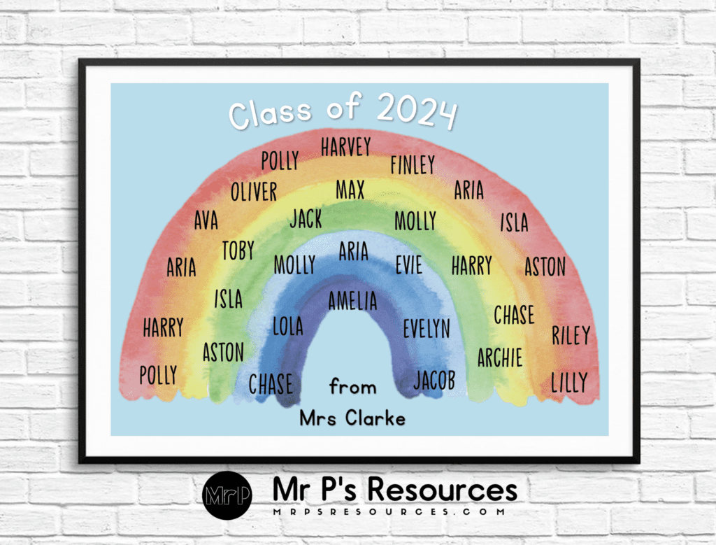 Rainbow Class Card 2024 (editable) | Mr P's Resources