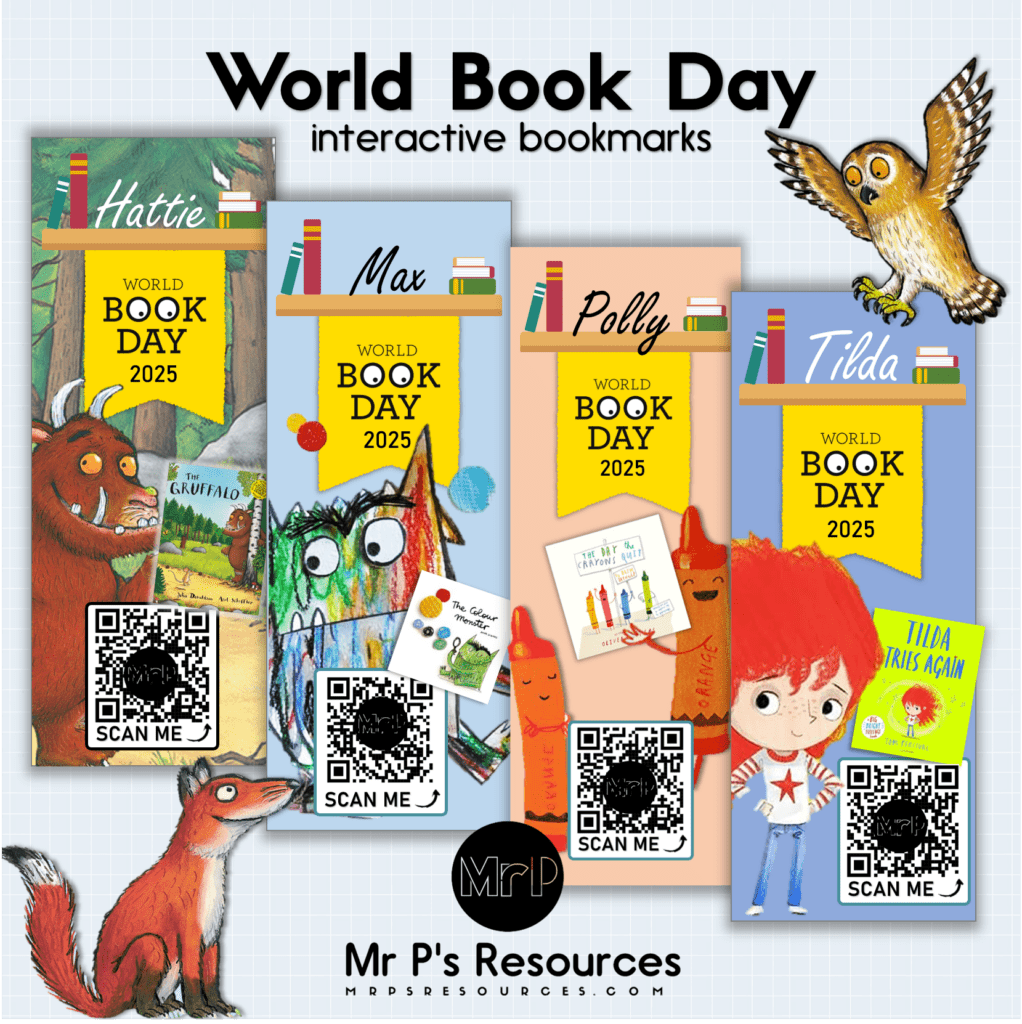 World Book Day Interactive Bookmarks | Mr P's Resources