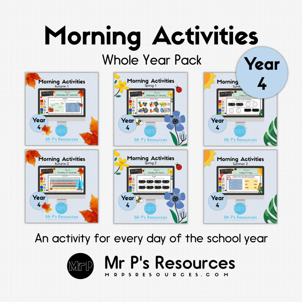 Morning Activities Year 4 | Mr P's Resources
