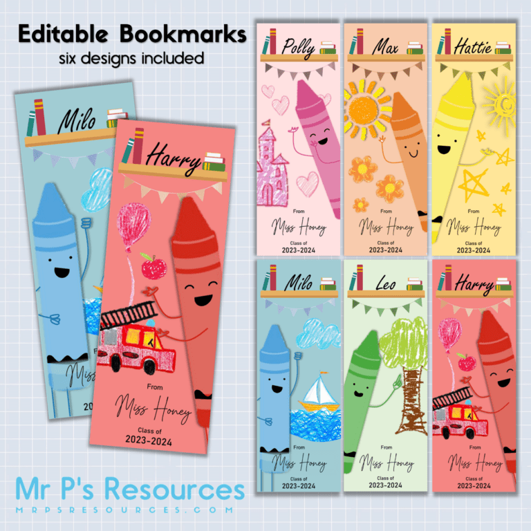 Crayon Bookmark | Mr P's Resources