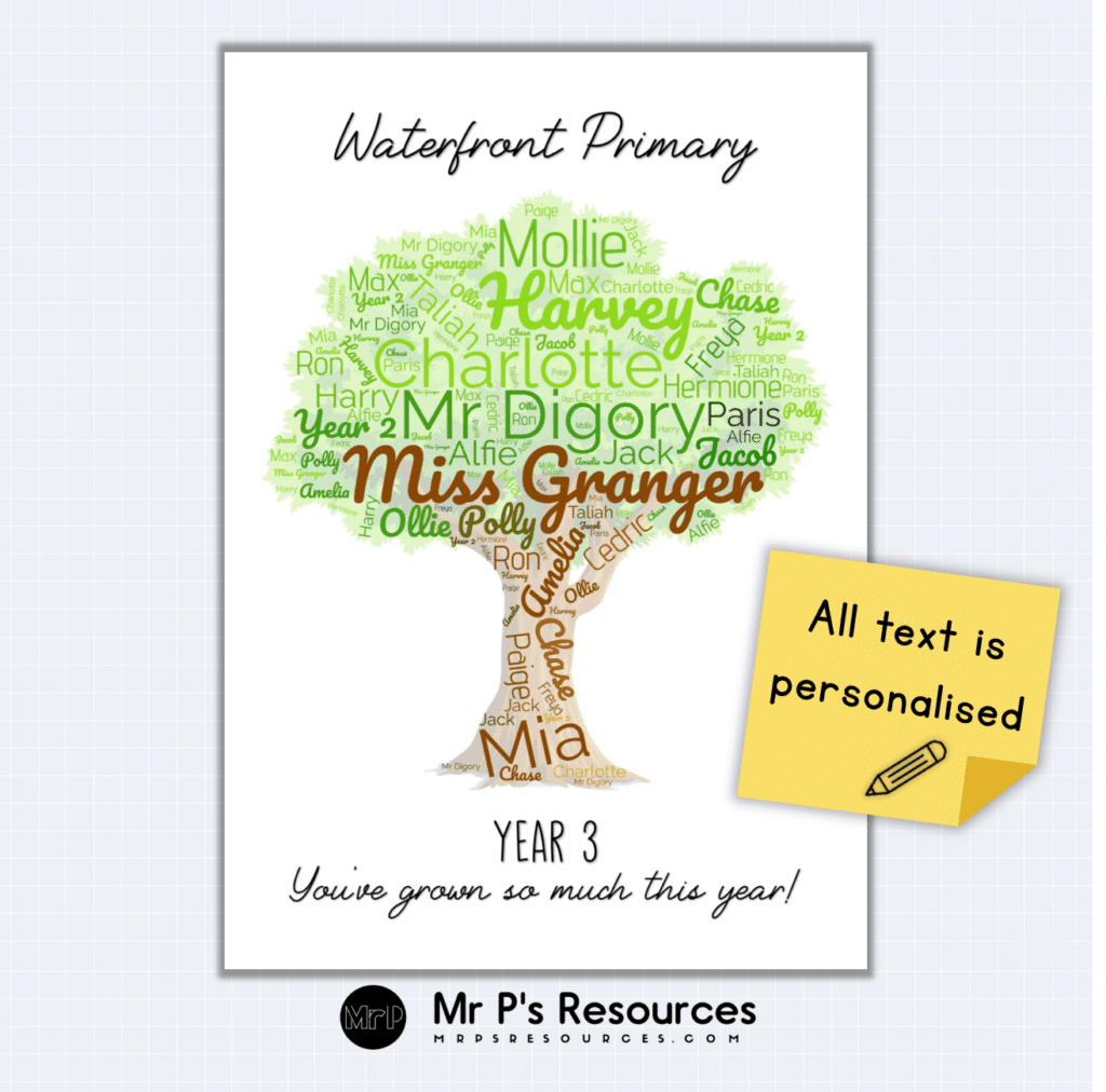 Personalised Tree Print | Mr P's Resources
