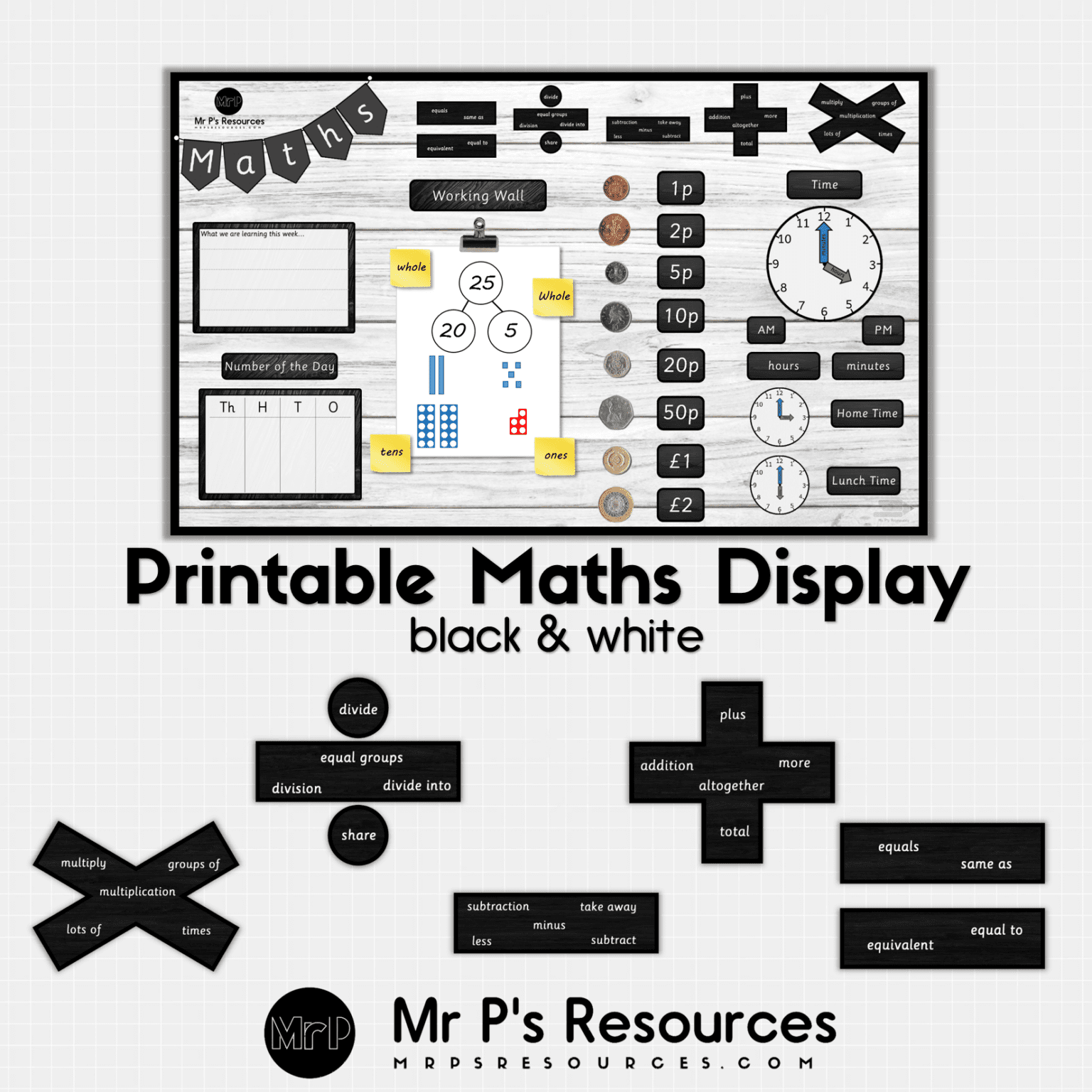 Printable Maths Display B W Mr P s Resources Printable Maths Display B W Mr P s Resources