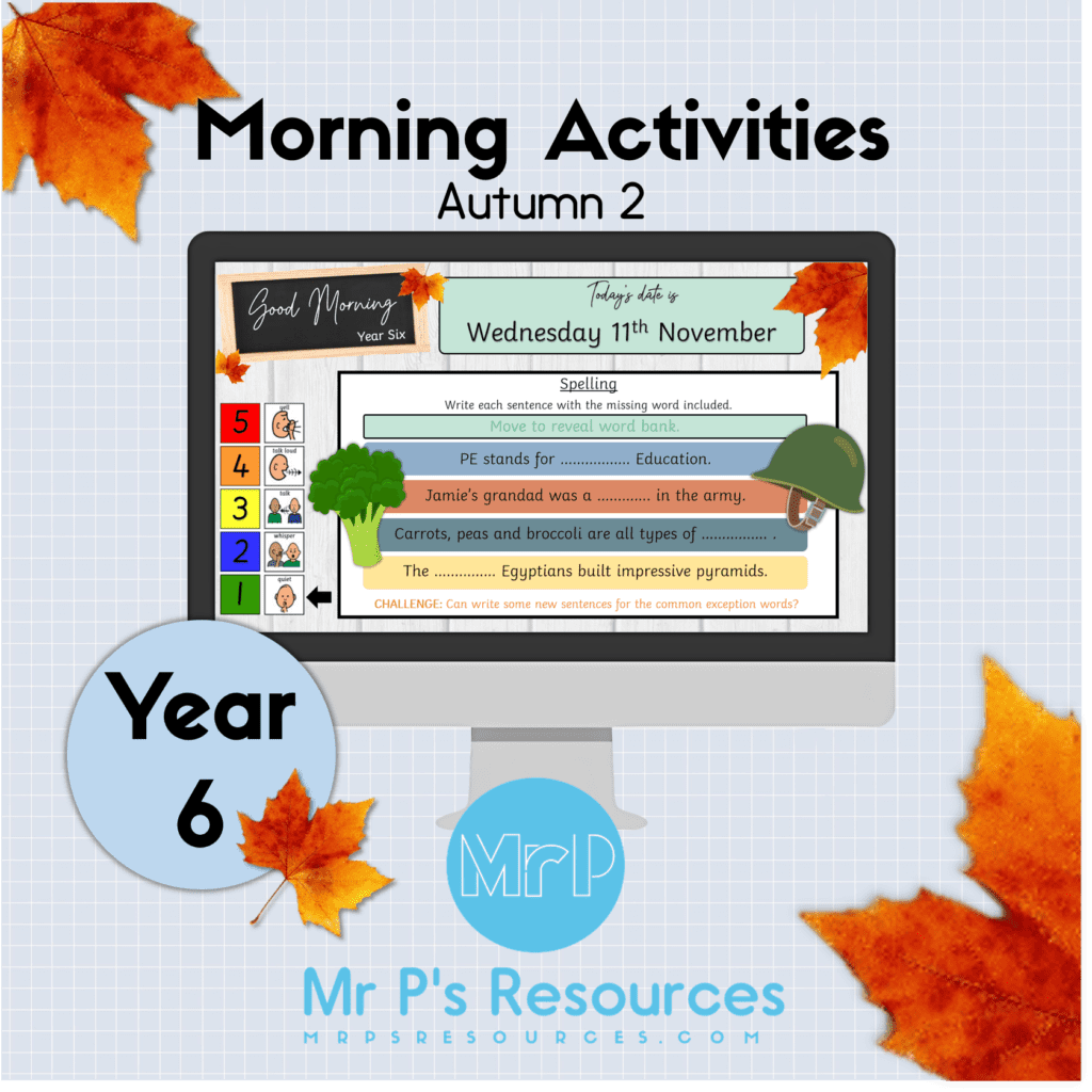 Morning Activities for Year 6 | Mr P's Resources